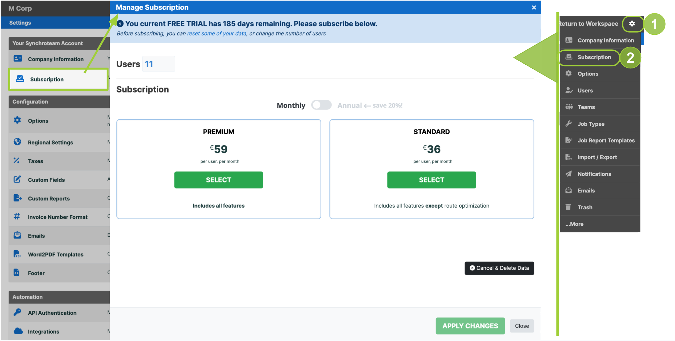 Adding Licenses (Trial Period) – Synchroteam