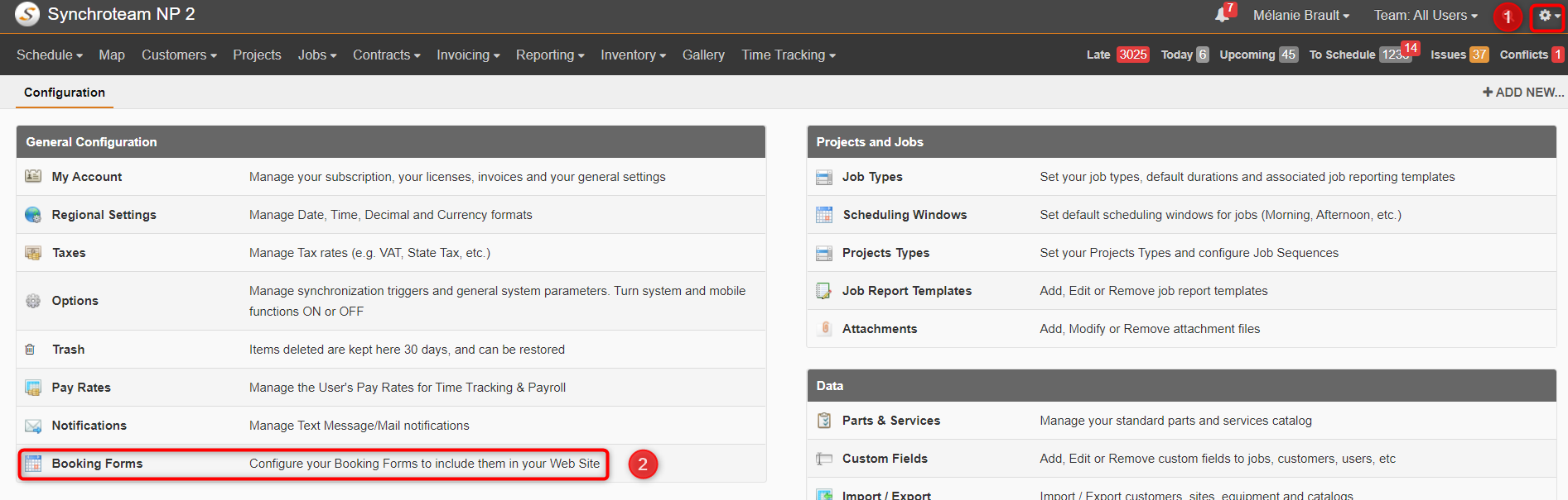 Online booking form – Synchroteam