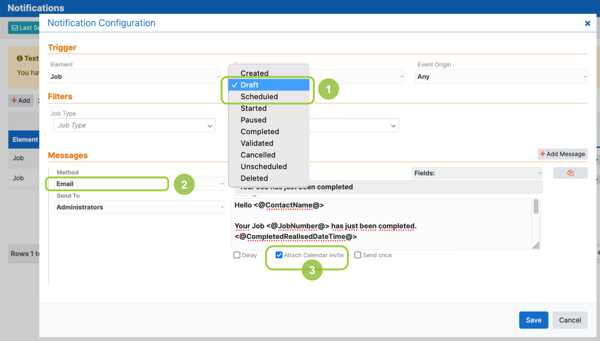 Email and Text Message notifications – Synchroteam